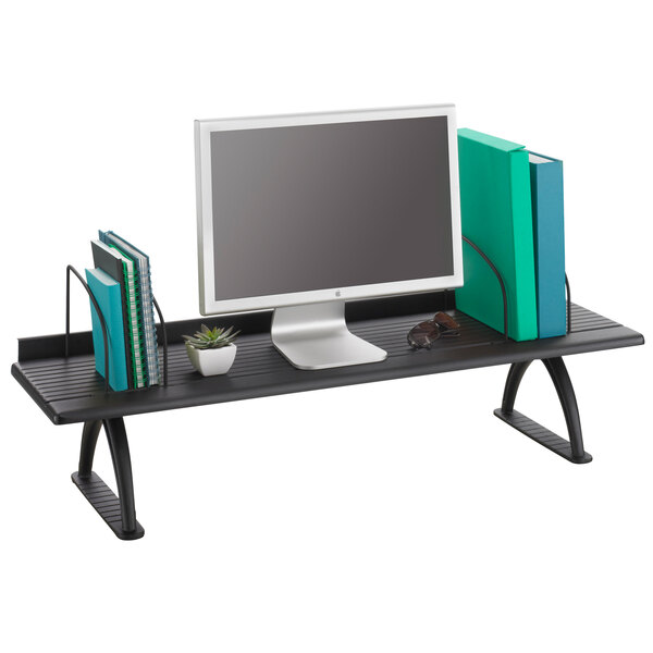 Safco 3603BL Black Value Mate Monitor Riser - 42" x 12 1/4" x 8 1/4"