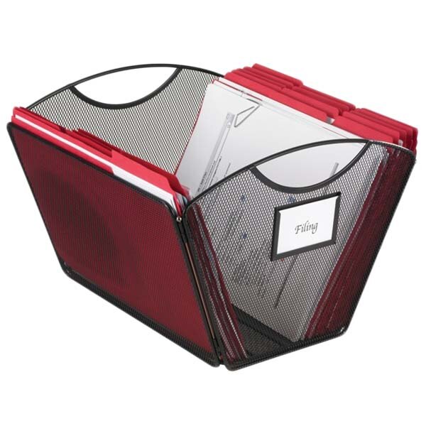 Safco 2162BL Onyx 12 1/2" x 13 3/4" x 9 1/2" Black Mesh Steel File ...