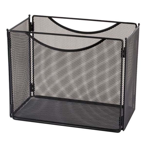 Safco 2169BL 12 1/2" x 7" x 10" Black Mesh Steel File Storage Box