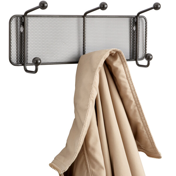 Safco 6402BL Onyx Steel Mesh Three-Peg Coat Hook / Wall Rack