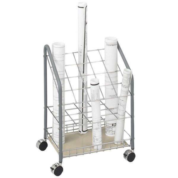 Safco 3091 20 Compartment Gray Wire Roll File Organizer