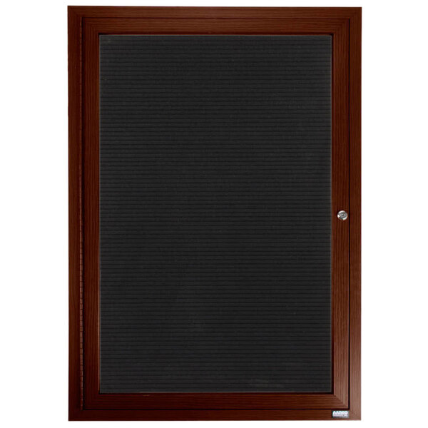 Aarco ADCWW2418R 24" x 18" Enclosed Hinged Locking 1 Door Walnut Finish ...