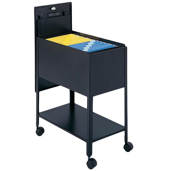 Safco 5362BL Black Mobile Extra-Deep Locking File Tub