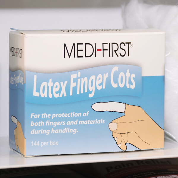 Finger Cots | Medi-First Latex Finger Cots 144 / Box
