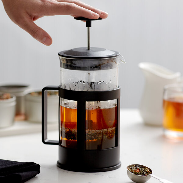 Acopa 33 oz. Glass / Black French Coffee Press