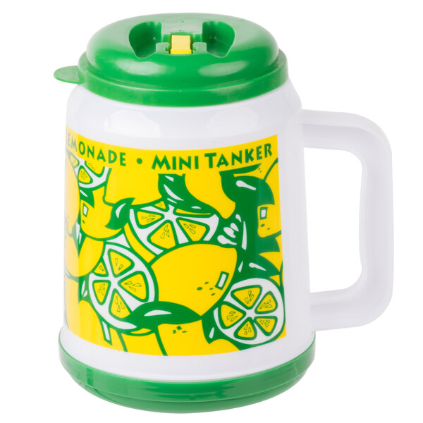 32 oz. "Mini Tanker" Plastic Lemonade Mug with Spout / Straw and Lid ...