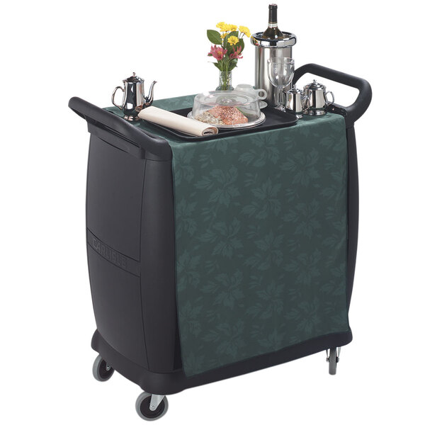 Carlisle CC203603 3 Shelf Black Utility / Bus Cart 300 lb. Capacity