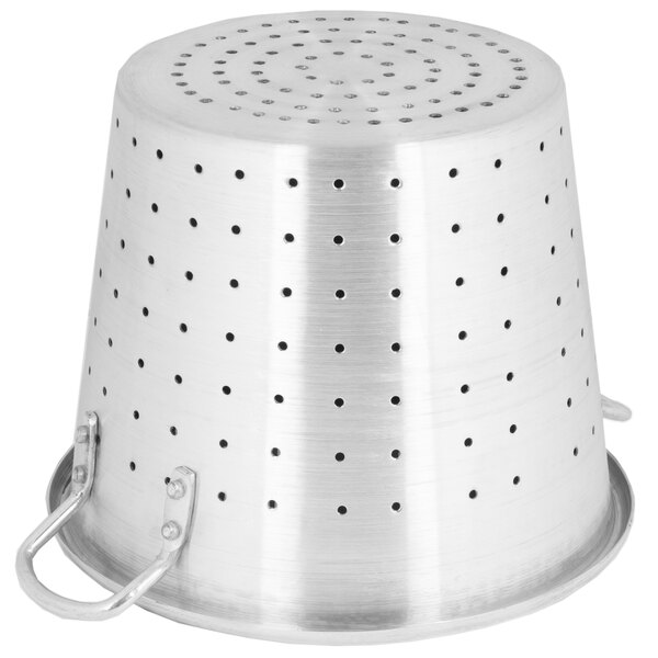 Town 38013 36 Qt. Tapered Aluminum Vegetable Colander with Handles