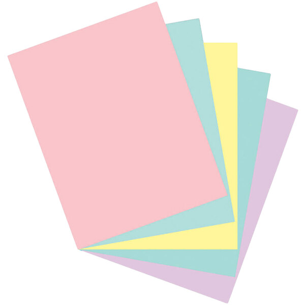 Pacon 101315 Array 8 1/2" x 11" Assorted Pastel Colors Pack of 65 lb ...