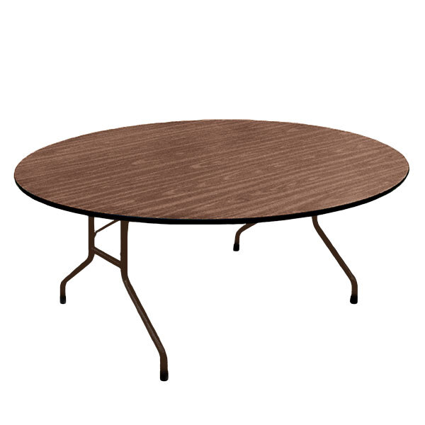 Correll 60" x 72" Oval Walnut Solid High Pressure Heavy Duty Folding ...