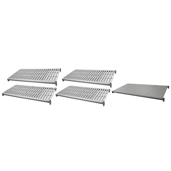 Cambro Camshelving® Basics Plus 21" Wide Shelf Kit with 1 Solid and 4 ...