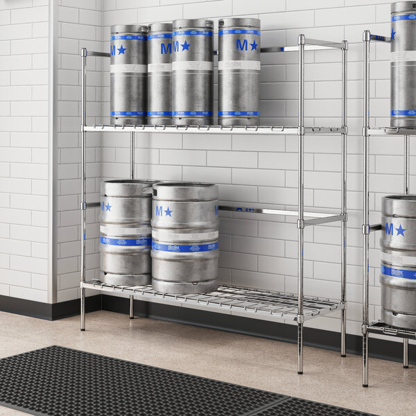 Regency 6 Keg Chrome Keg Rack - 18" x 60" x 64"