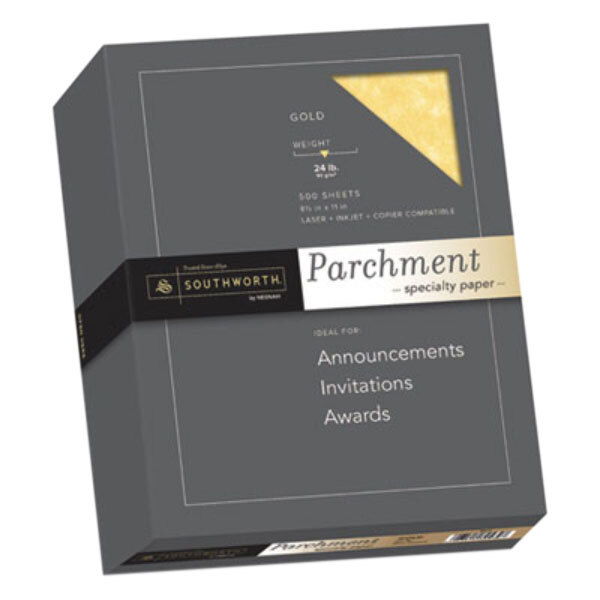 Southworth 994C 8 1/2" x 11" Gold Ream of 24 lb. Parchment Paper - 500 ...