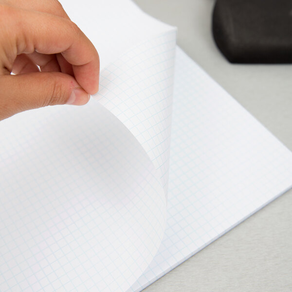 TOPS 33051 8 1/2" x 11" Quadrille Ruled White Gum-Top Writing Pad - 12/Pack