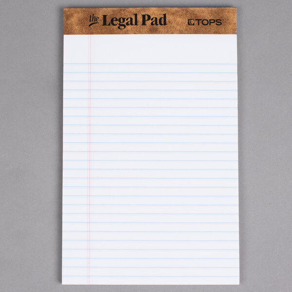 TOPS 7500 5" x 8" Narrow Ruled White Perforated Legal Pad - 12/Pack