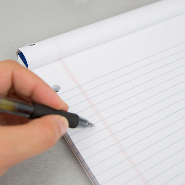 Ampad 20-323 8 1/2" x 11 3/4" College Ruled White 3-Hole Punched ...