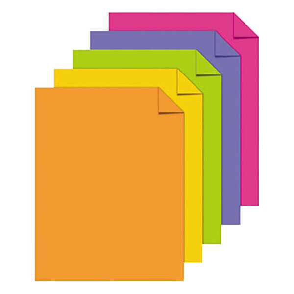 Astrobrights 21289 8 1/2" x 11" Assorted Happy Color Ream of 24 lb ...