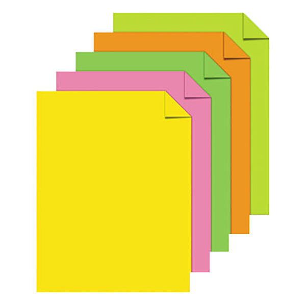 Astrobrights 20270 8 1/2" x 11" Assorted Neon Color Ream of 24 lb ...
