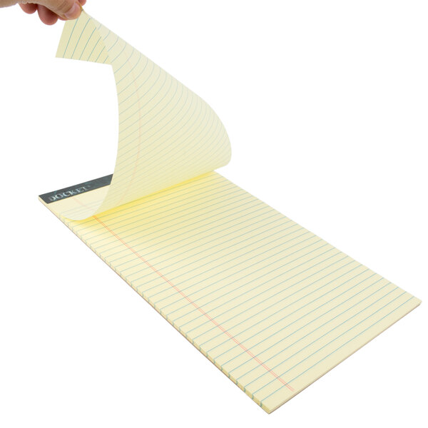 TOPS 63580 Docket 8 1/2" x 14" Wide Ruled Canary Perforated Writing ...