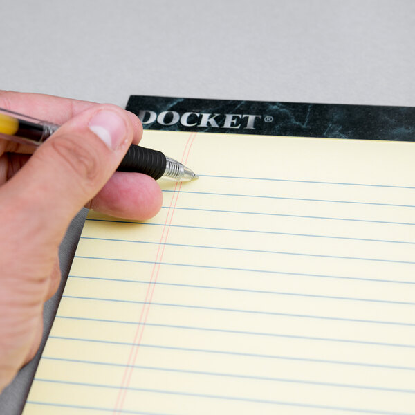 TOPS 63580 Docket 8 1/2" x 14" Wide Ruled Canary Perforated Writing ...
