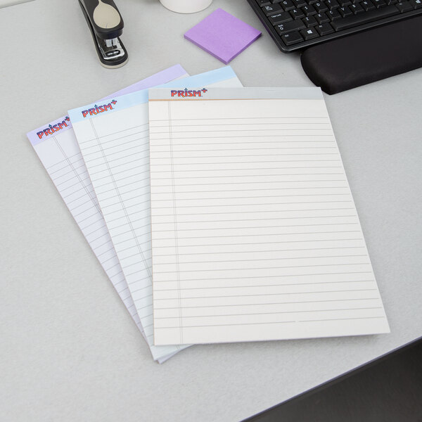 TOPS 63116 Prism+ 8 1/2" x 11 3/4" Wide Ruled Assorted Color Perforated ...
