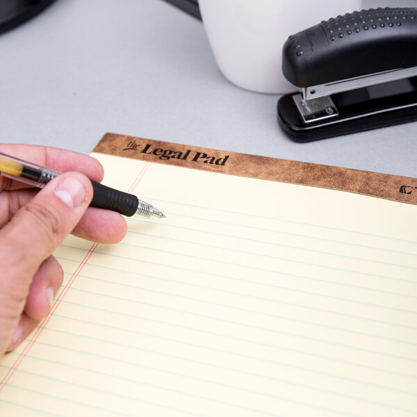 TOPS 7532 8 1/2" x 11 3/4" Wide Ruled Canary Perforated Legal Pad - 12/Pack