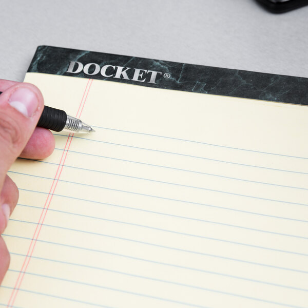 TOPS 63400 Docket 8 1/2" x 11 3/4" Wide Ruled Canary Perforated Writing ...