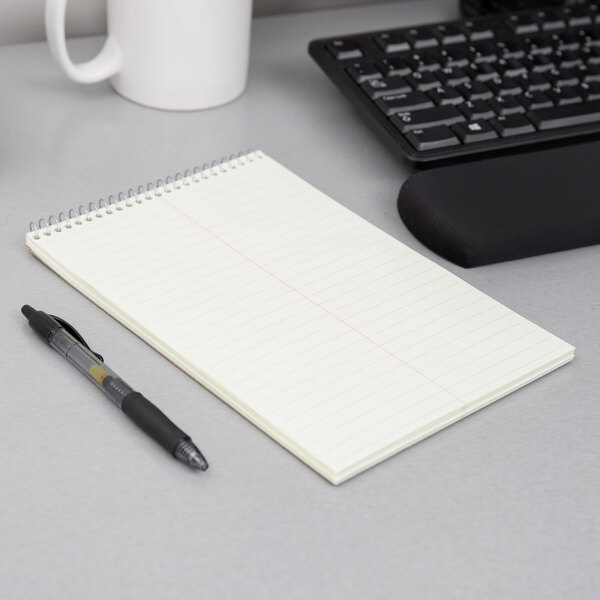 Ampad 25-274 6" x 9" Gregg Ruled Green Tinted Wirebound Steno Pad - 12/Pack