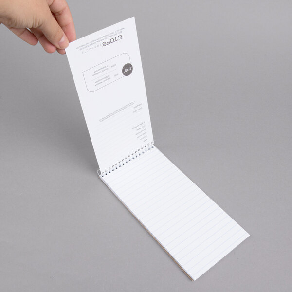 TOPS 8030 4" x 8" Wide Ruled White Wirebound Reporter's Notebook - 12/Pack