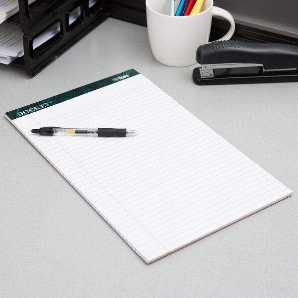 TOPS 63590 Docket 8 1/2" x 14" Wide Ruled White Perforated Writing ...