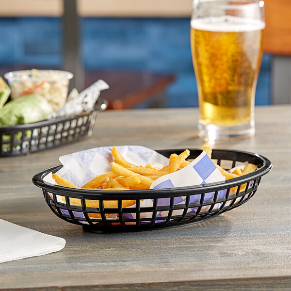 Tablecraft 1074BK 9 1/4" x 6" x 1 3/4" Black Classic Oval Plastic ...