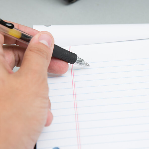 Ampad 20-244 8 1/2" x 11 3/4" Wide Ruled White 3-Hole Punched Writing ...