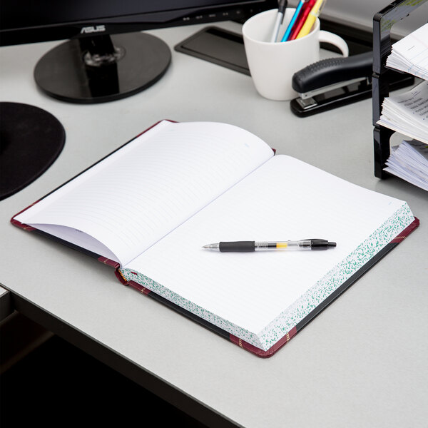 Boorum & Pease BOR 21-300-R Columnar 8 1/8" x 10 3/8" Black Accounting Book