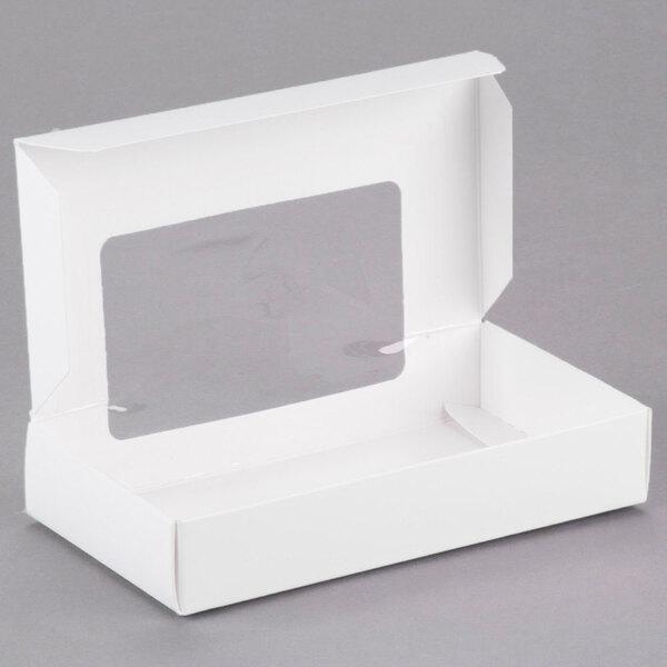 6" x 3 1/4" x 1 1/8" 1-Piece 5 oz. Window White Candy Box - 250/Case