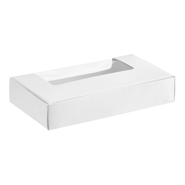 6" x 3 1/4" x 1 1/8" 1-Piece 5 oz. Window White Candy Box - 250/Case