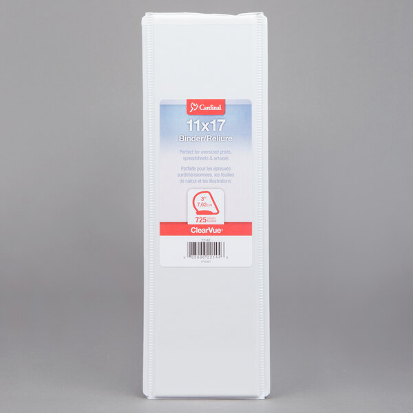 Cardinal CRD 22142 ClearVue 11" x 17" White Tabloid Size Binder with 3 ...