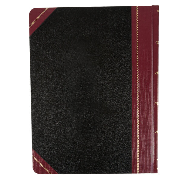 Boorum & Pease BOR G21-150-R 8 1/8" x 10 3/8" Black / Red Log Book
