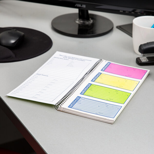 Adams SC1153RB 2-Part Carbonless Wire Bound Phone Message Book with 200 ...
