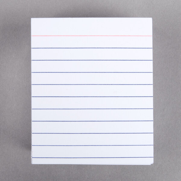 Oxford OXF 10009EE 3" x 2 1/2" White Ruled Mini Index Card - 200/Pack