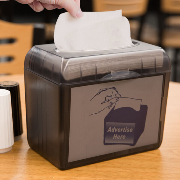 Just1 5100-12 Black Pearl Mini Interfold Tabletop Napkin Dispenser