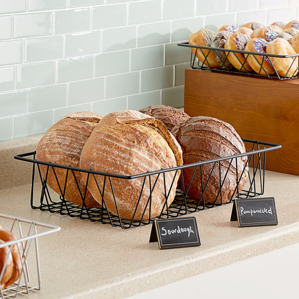 GET WB-954-BK POP Black Wire Pastry Basket - 18" x 12" x 4"