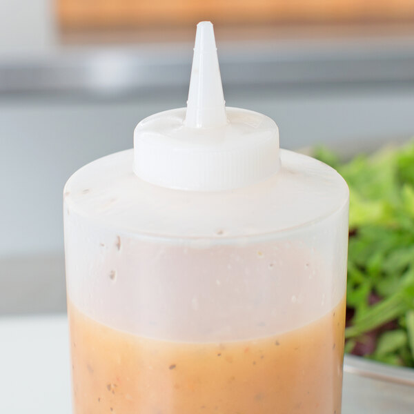 Tablecraft 32C 32 oz. Clear Squeeze Bottle - 12/Pack