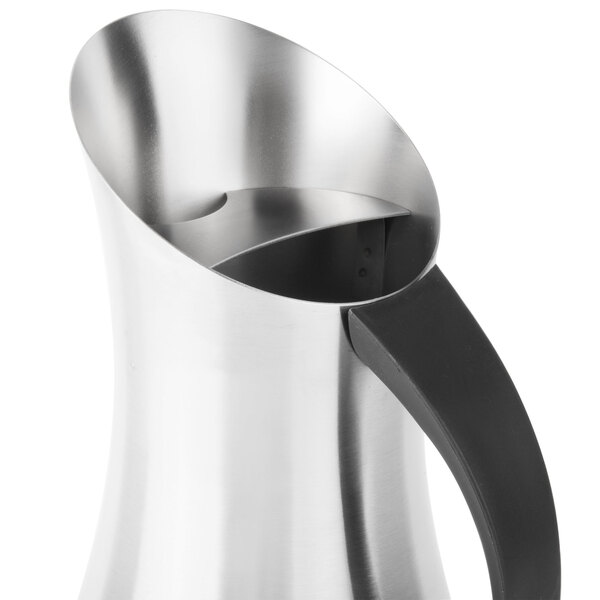 GET P-64-BSS 64 oz. Brushed Stainless Steel Pitcher with Black Handle