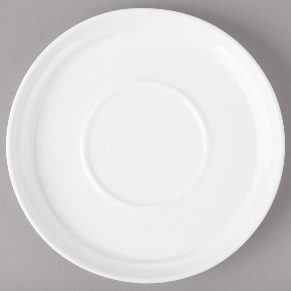 Bon Chef 1500006P Mid Century 6" White Porcelain Saucer - 36/Case