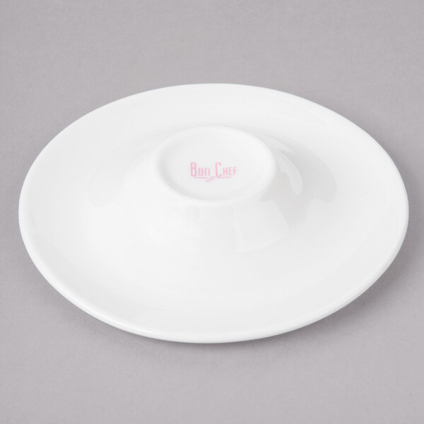 Bon Chef 1000000P Concentrics 4 1/4" White Porcelain Sampler Plate - 36 ...