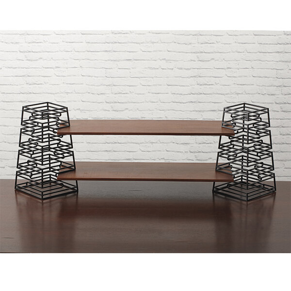 GET BD-SET2-W Elevation Walnut Riser Shelf Set with 2 Assorted Size Shelves