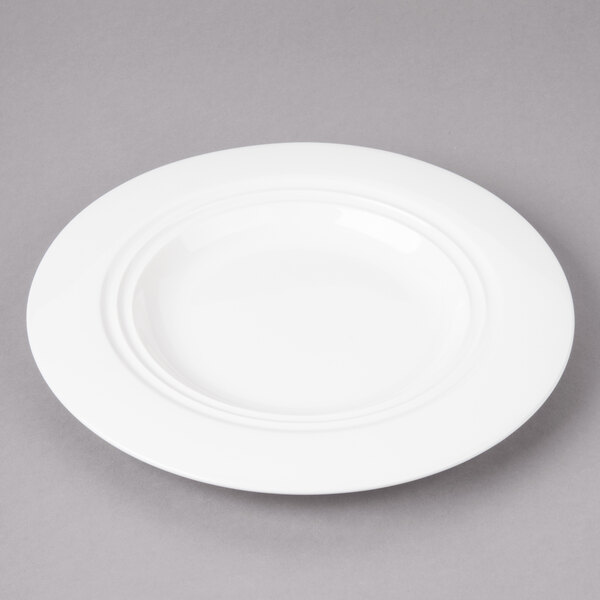 Bon Chef 1000011P Concentrics 8 3/8" White Porcelain Round Salad Plate ...
