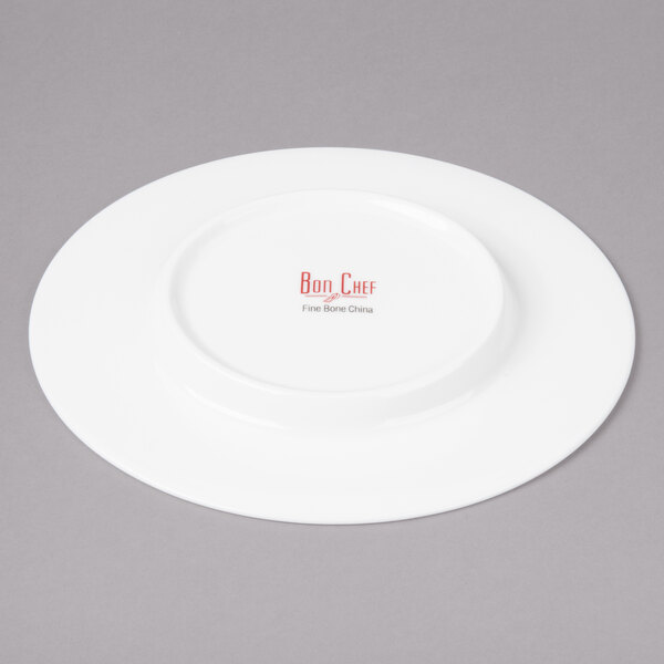 Bon Chef 5000006B Wide Rim 8" White Bone China Bread and Butter Plate ...