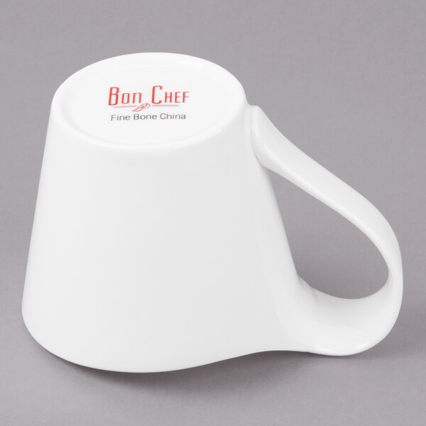 Bon Chef 5000001B Wide Rim 8 oz. White Bone China Cup - 36/Case