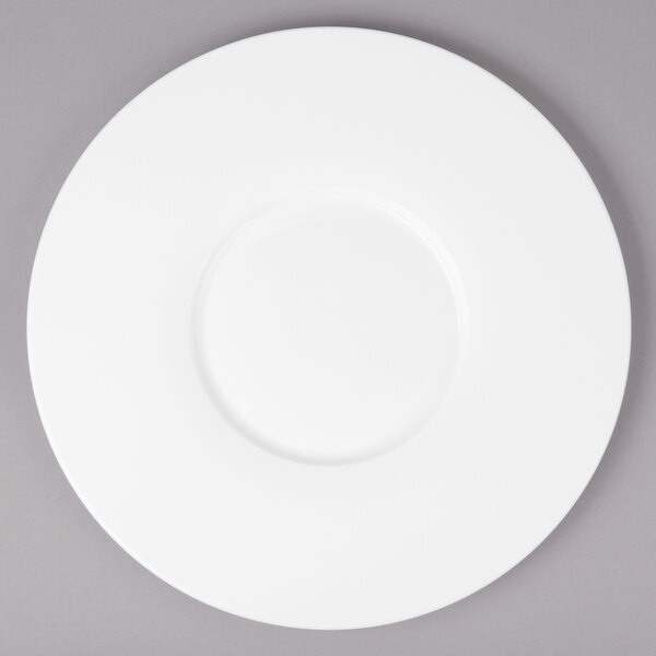Bon Chef 5000011B Wide Rim 11" White Bone China Plate - 12/Pack